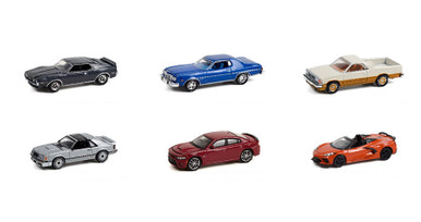 Greenlight GL Muscle Series 26 Diecast Car Set - Box of 6 assorted 1/64 ...