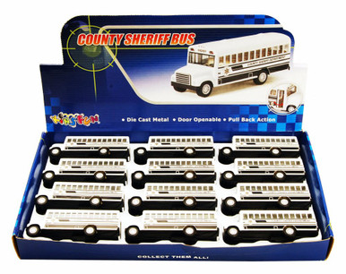 Box of 12 Diecast Model Toy Cars - County Sheriff Bus, 5 inch ...