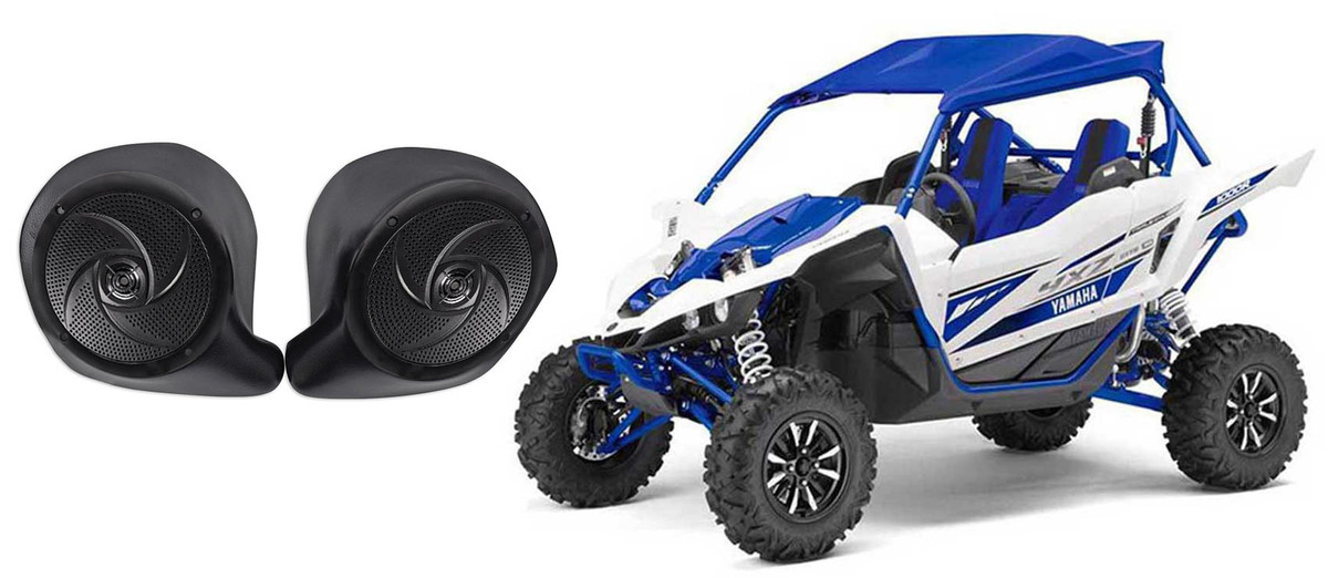 Rockville 6.5" Speakers+Front Kick Panel Enclosures for Yamaha YXZ All ...