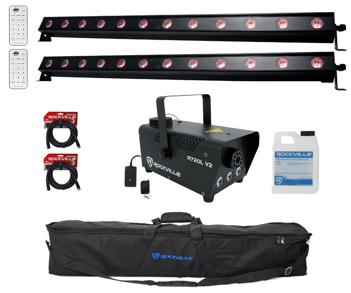 (2) American DJ ADJ UB 12H 41.75" RGBAW+UV LED DMX Wash Light Bars+Bag ...