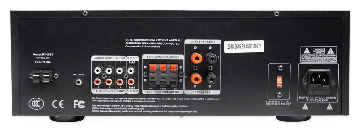 Technical Pro RX45BT Home Theater Receiver, Bluetooth USB/SD Bundle ...