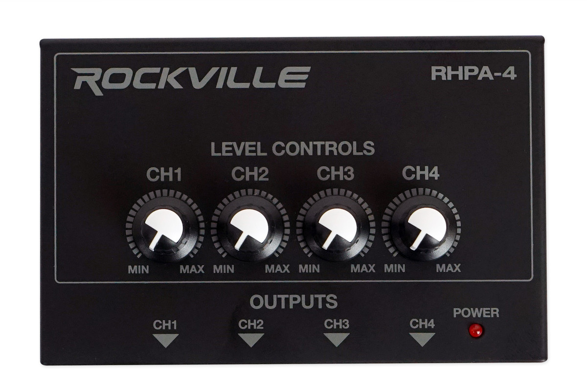Rockville RHPA4 4 Channel Professional Headphone Amplifier Stereo or ...