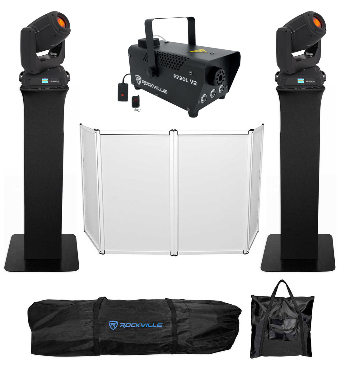 2) Chauvet DJ Intimidator Spot 375Z IRC Moving Heads and Totem Stands ...