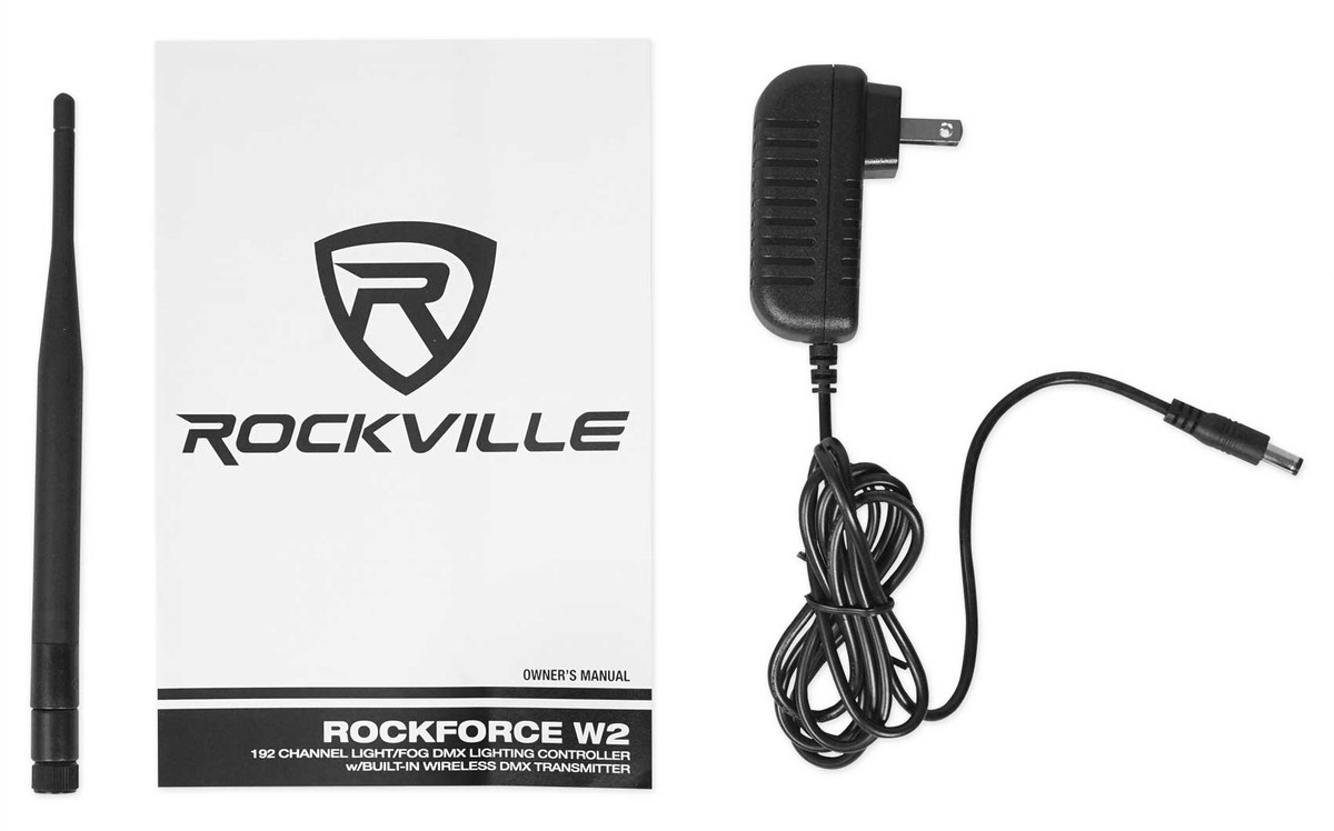 Rockville 4 PACK MINI RF1 V2 Black Up Lights+Bag+Remote+Wireless DMX ...