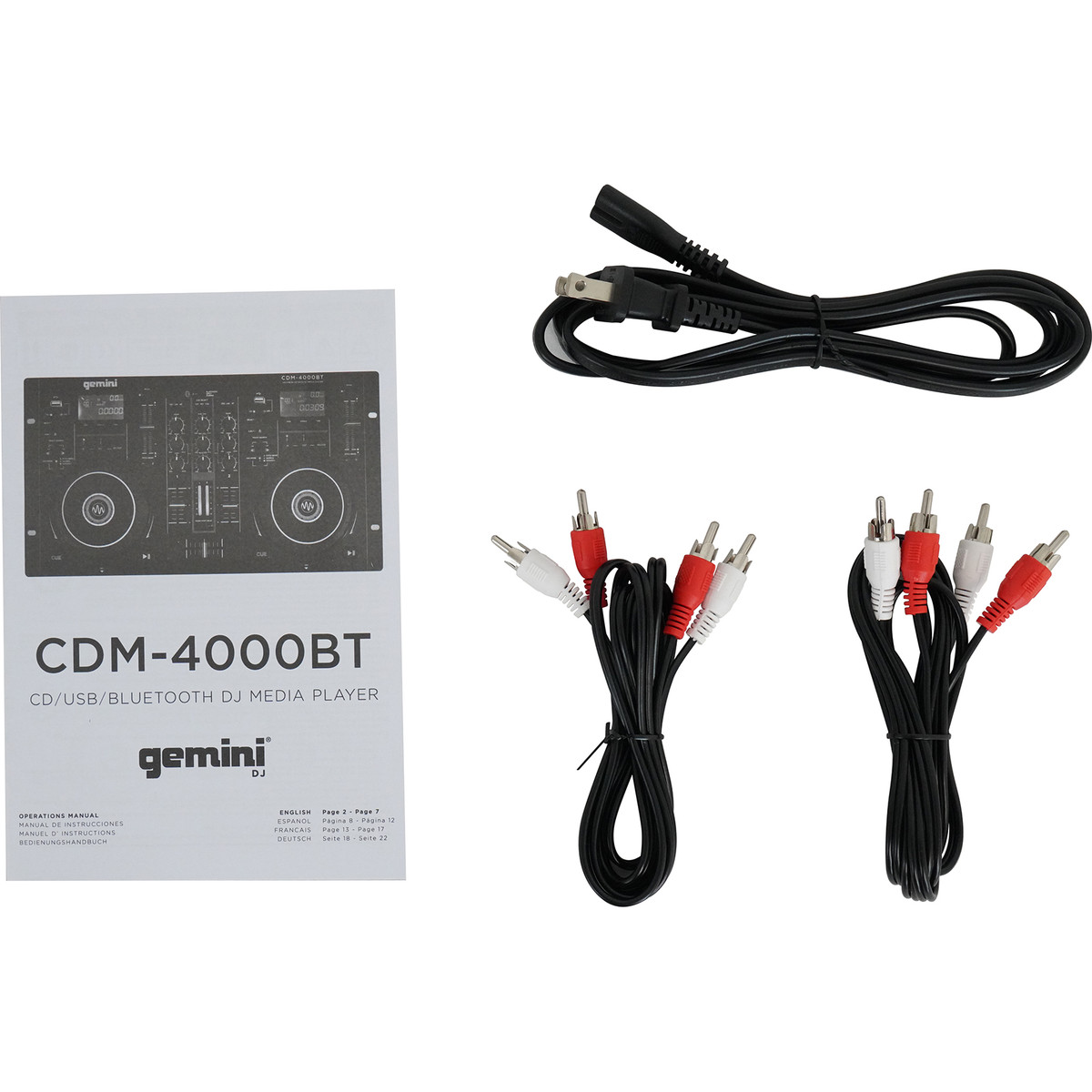 Gemini CDM-4000BT Dual DJ CD/USB Media Player w/Bluetooth/Mixer ...