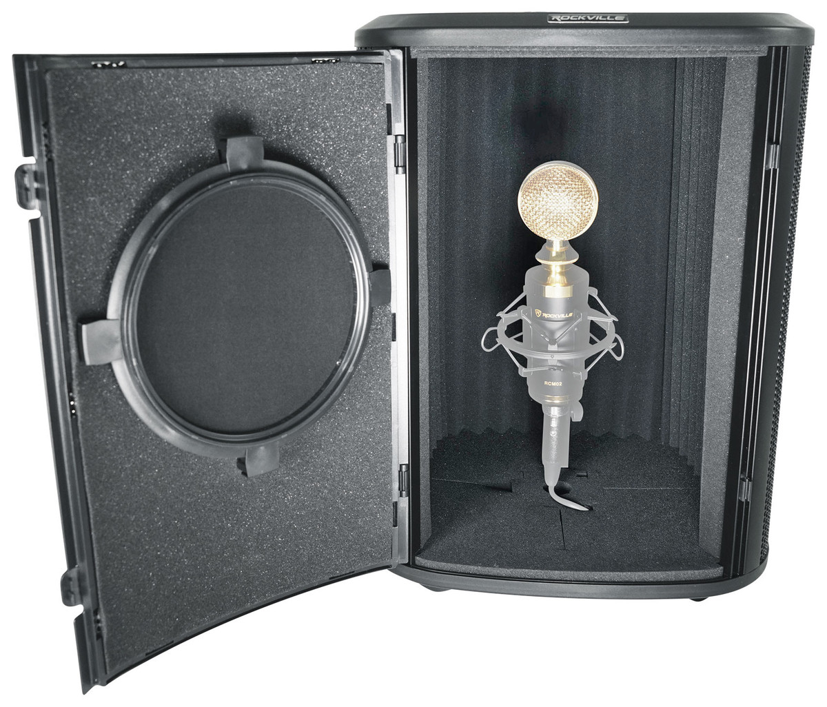 Rockville ISOBOX Portable Sound Isolation Box w/ Mic Stand, Pop Filter ...