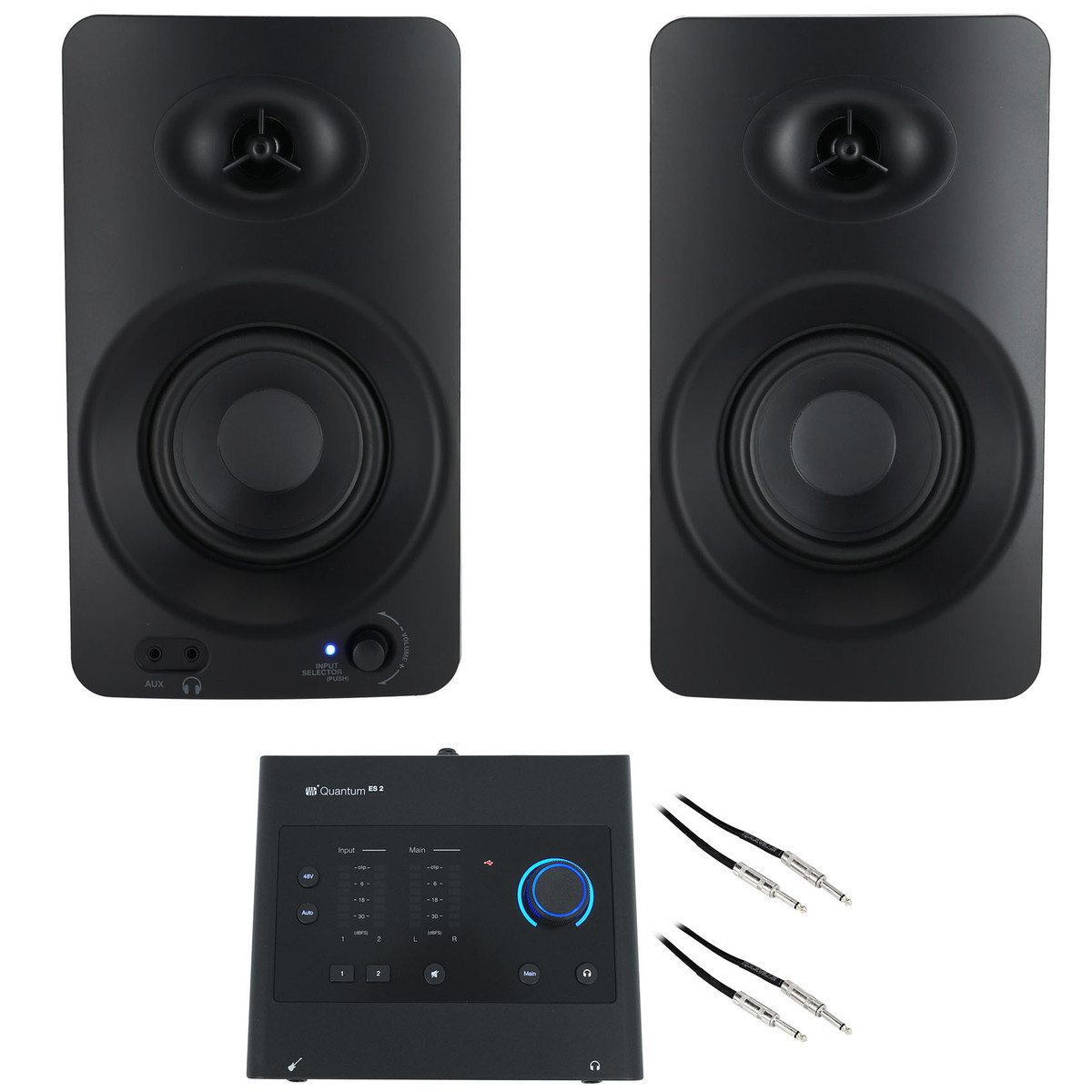 Presonus Quantum ES2 2 x 2 USB-C Audio Recording Interface+(2) Studio ...