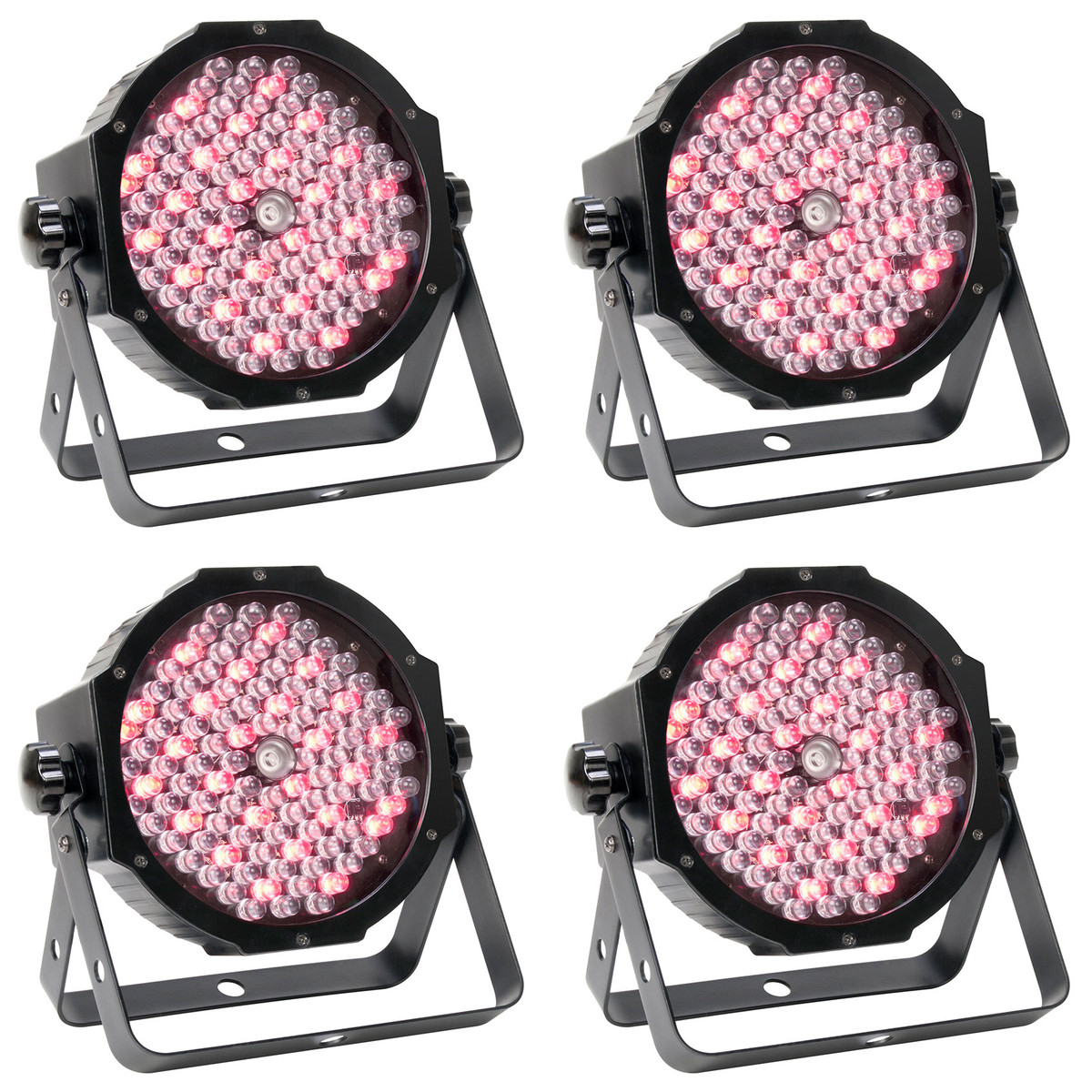 (4) American DJ ADJ MEGA PAR PROFILE PLUS RGB+UV LED DMX Par Can Wash ...