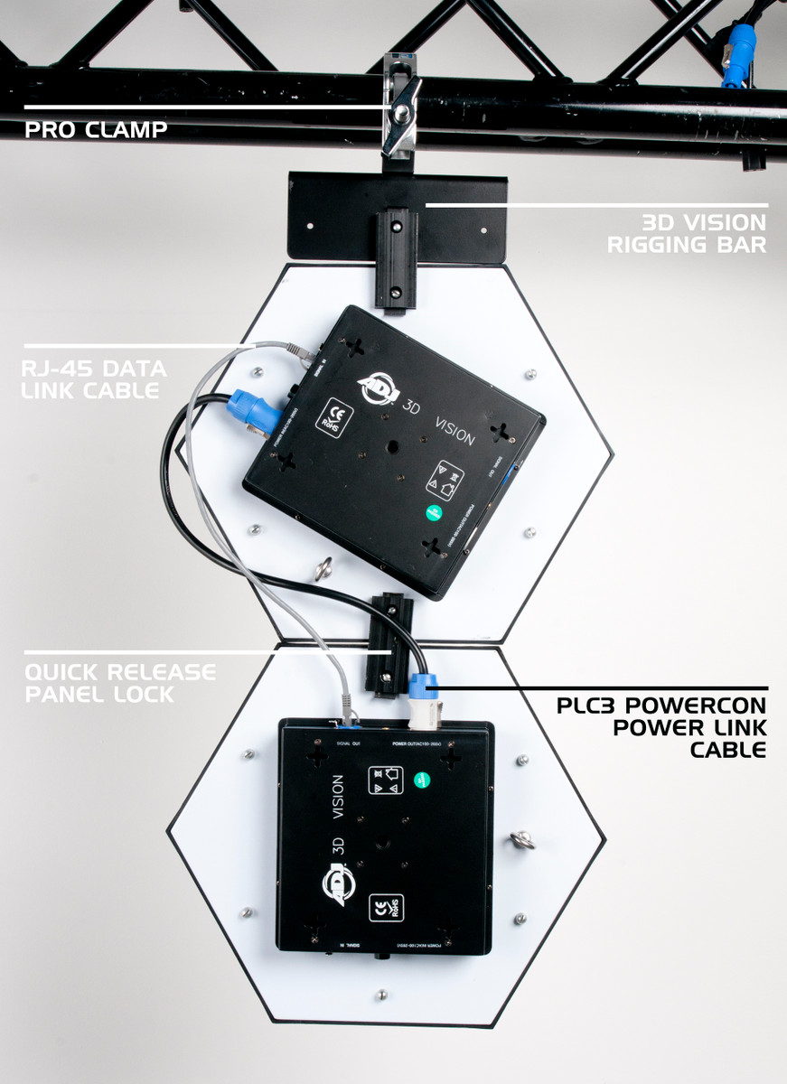 American DJ 3D VISION PLUS DMX RGB LED Panel+Rigging Bar+Clamp 4 Stage ...