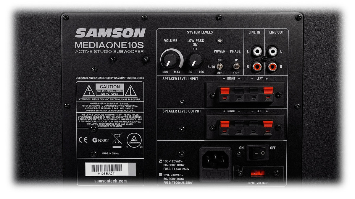 Samson MediaOne 10S 10" 100 Watt Powered Studio Subwoofer Variable ...