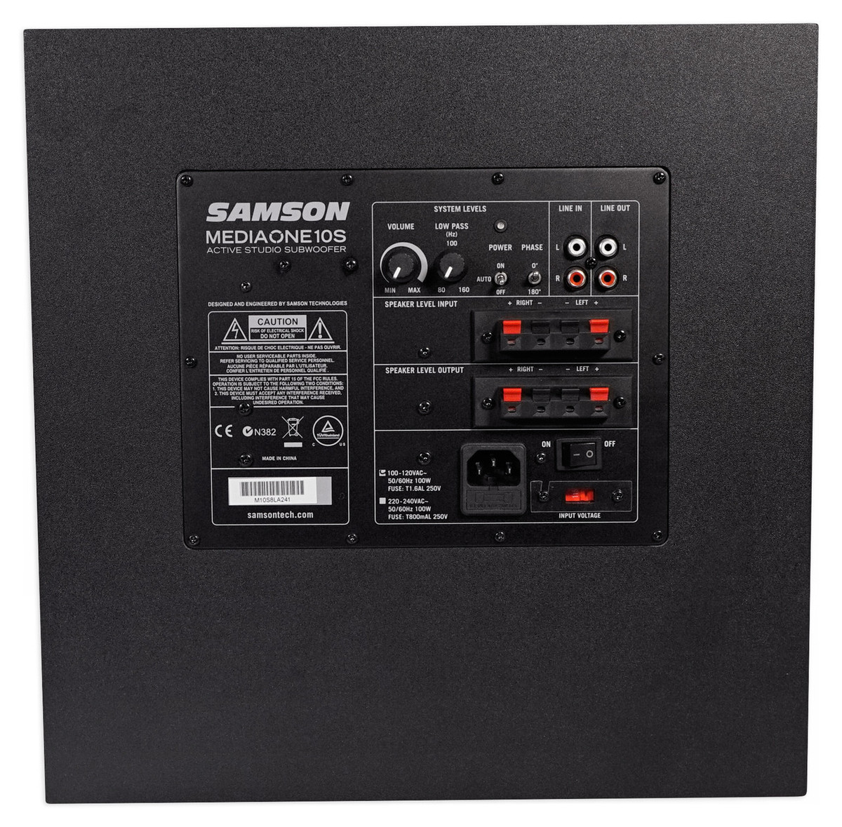 Samson MediaOne 10S 10" 100 Watt Powered Studio Subwoofer Variable Crossover Sub