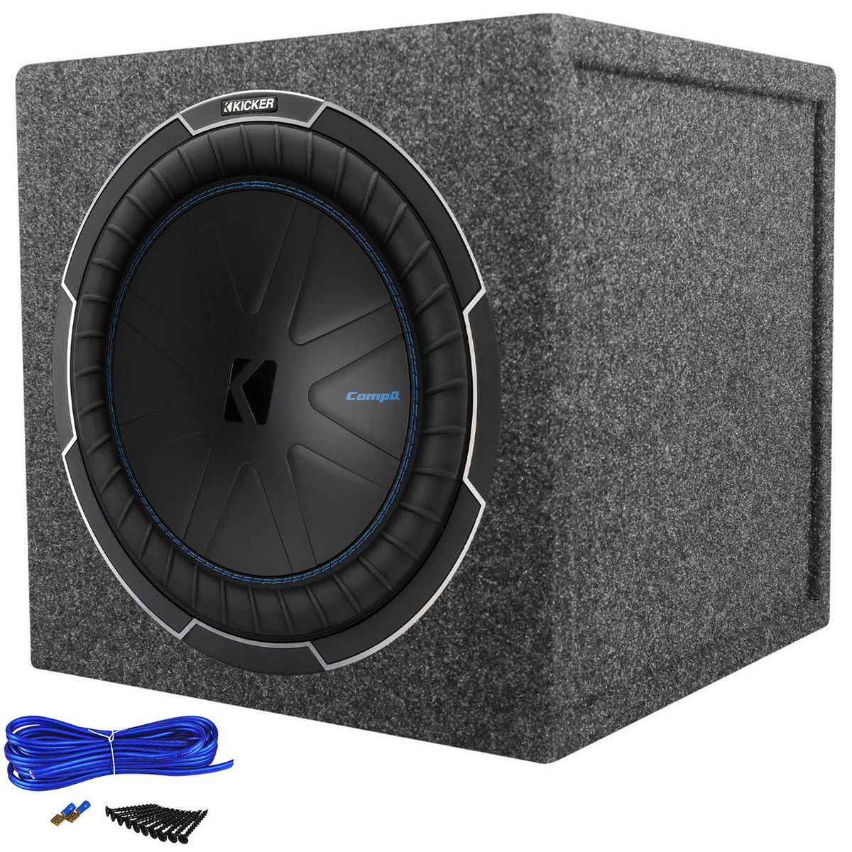 Kicker 51CWQ122 COMP Q 12" 1000w Car Subwoofer+Sealed Sub Box Enclosure ...