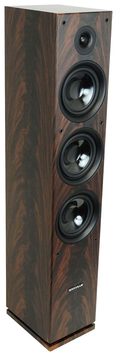 1 Rockville Rocktower 68d Dark Wood Home Audio Tower Speaker Passive