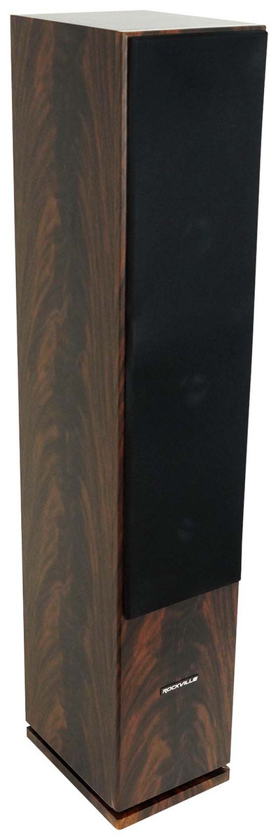 1 Rockville Rocktower 68d Dark Wood Home Audio Tower Speaker Passive