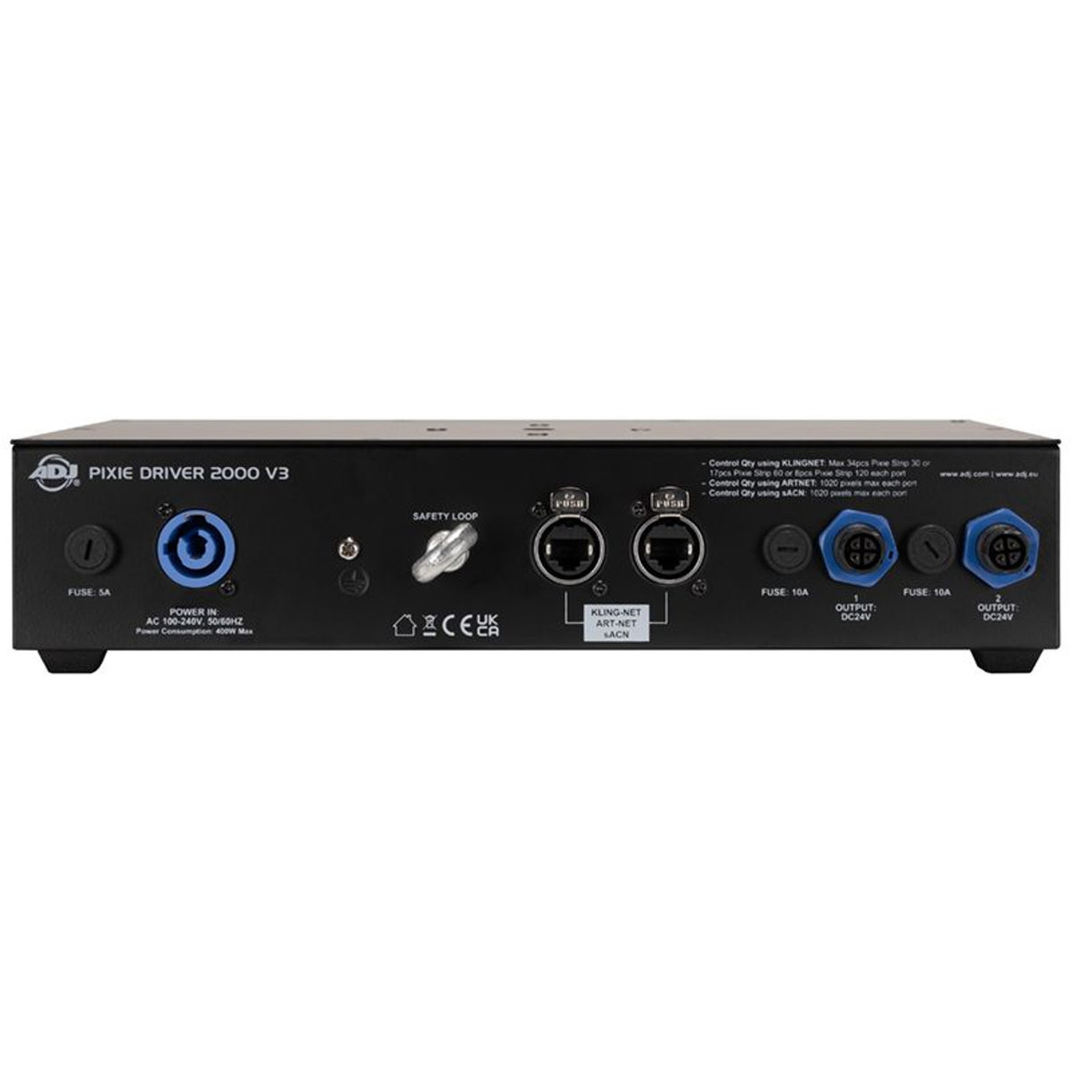 American DJ PIXIE DRIVER 2000 V3 Light Controller 4 Pixie Strip 30/60 ...
