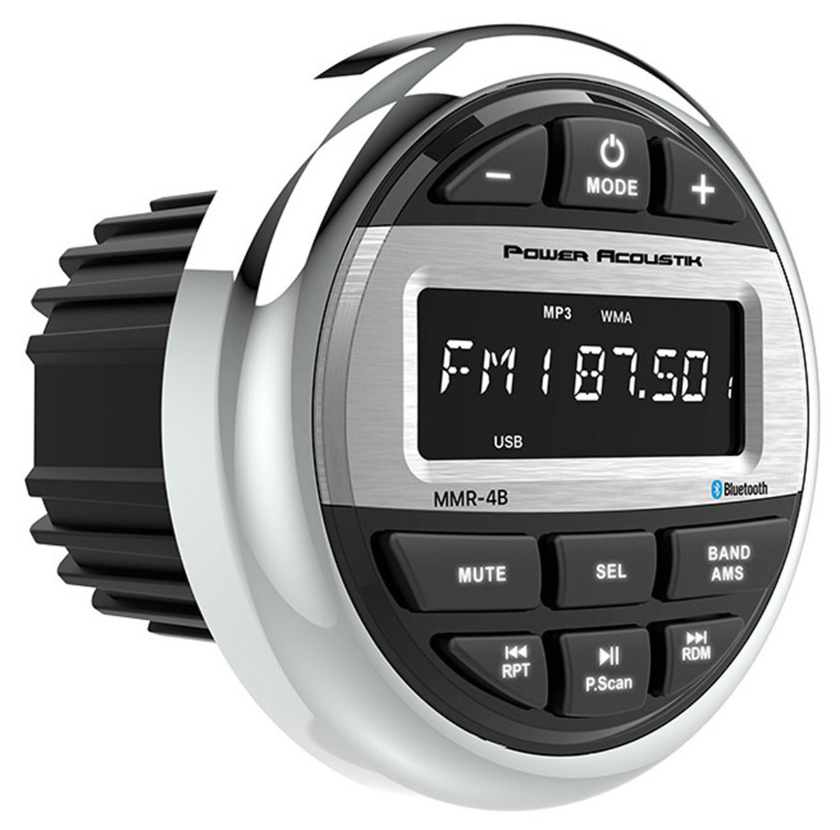 Power Acoustik MMR-4B Marine Receiver w/Bluetooth/USB/EQ+(2) 6.5" LED ...