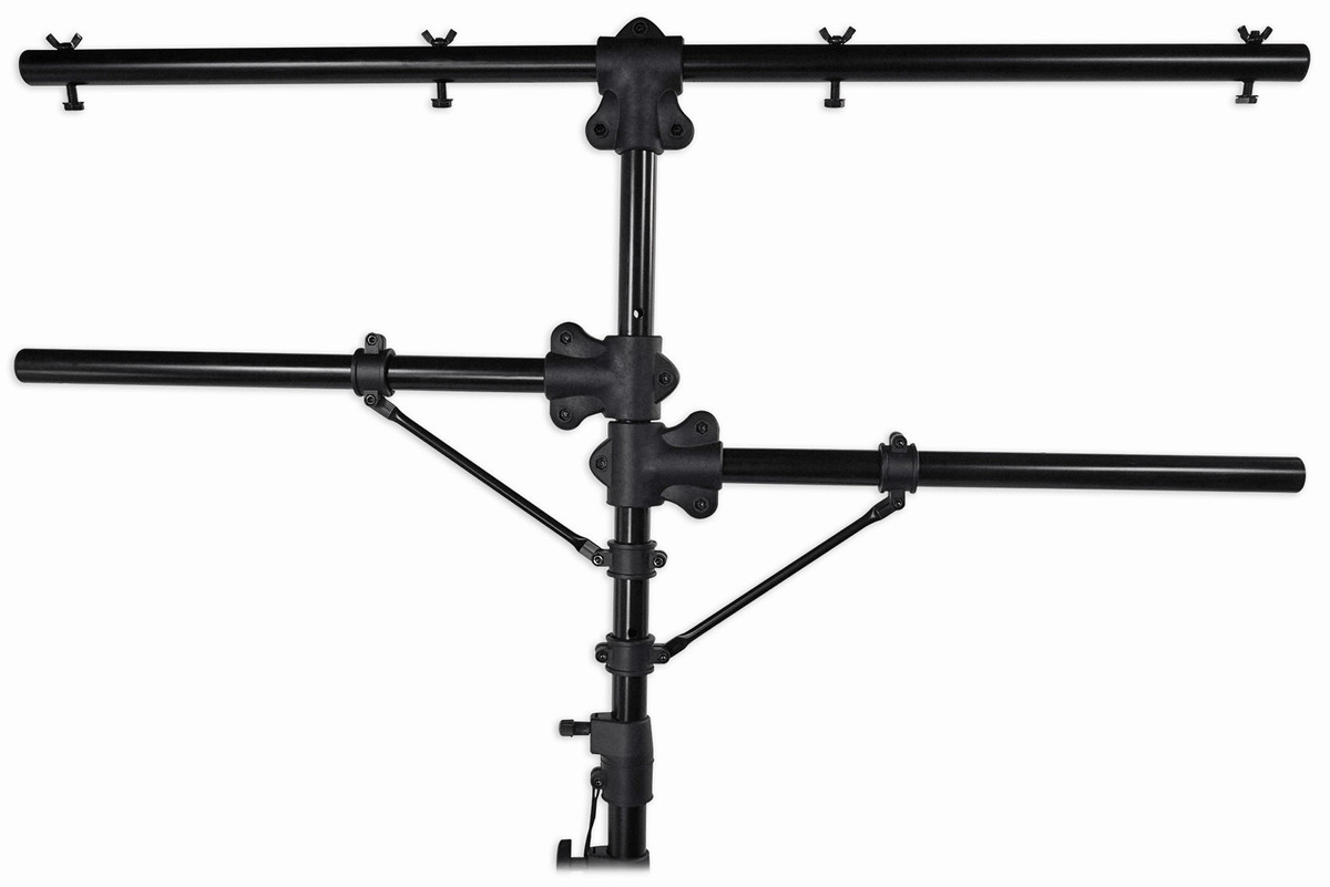 Rockville RVLS1 Tripod Lighting Tree Stand with Side Bars+(4) Par Can ...