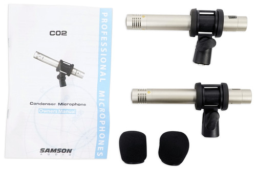 Samson C02 Pair Pencil Condenser Studio Recording Microphones Mics+Iso ...
