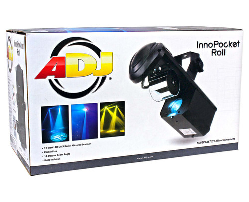 (2) American DJ ADJ Inno Pocket Roll DMX LED 12W Barrel Mirror Scanner ...