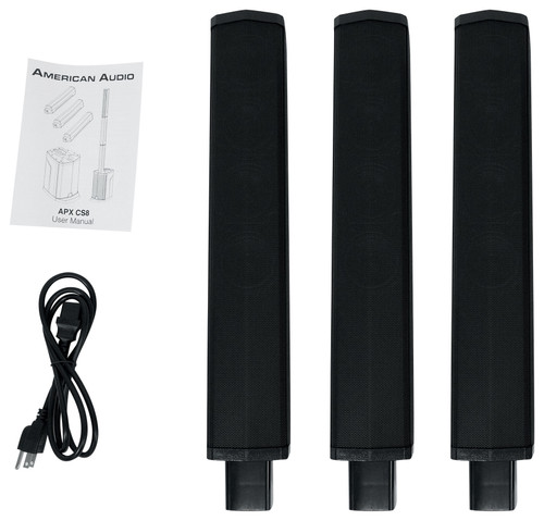 (2) AMERICAN AUDIO APX CS8 Line Array DJ/PA Speakers w/Bluetooth+Subs ...