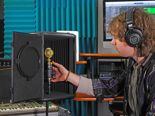 Rockville ISOBOX Portable Sound Isolation Box w/ Mic Stand, Pop Filter ...