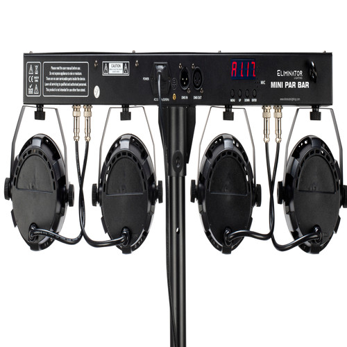(2) Eliminator Mini Par Bar Lighting Systems w/4xLED Par Lights+Stand ...