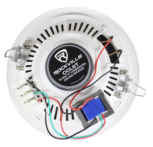 Rockville RCS90-6 70v 6-Zone Commercial Receiver+(8) White 6" Ceiling Speakers - Rockville Audio