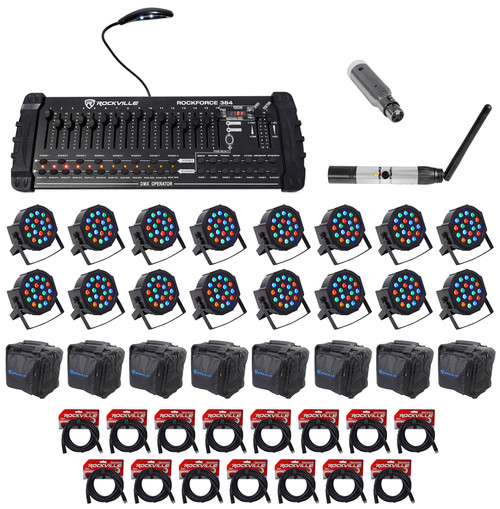 Rockville 384-Channel DMX Controller+Lighting Transmitter+Receiver+16 ...