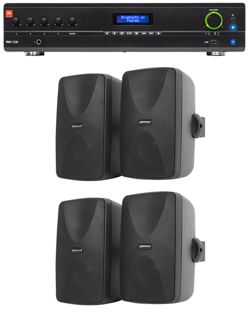 JBL VMA1120 Commercial/Restaurant 70v Bluetooth Mixer/Amplifier+4 Wall ...