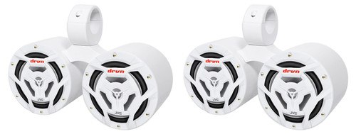 Pair JVC CS-DR6201MW Dual 6.5" 300 Watt 2-Way Marine Wakeboard Tower Speakers