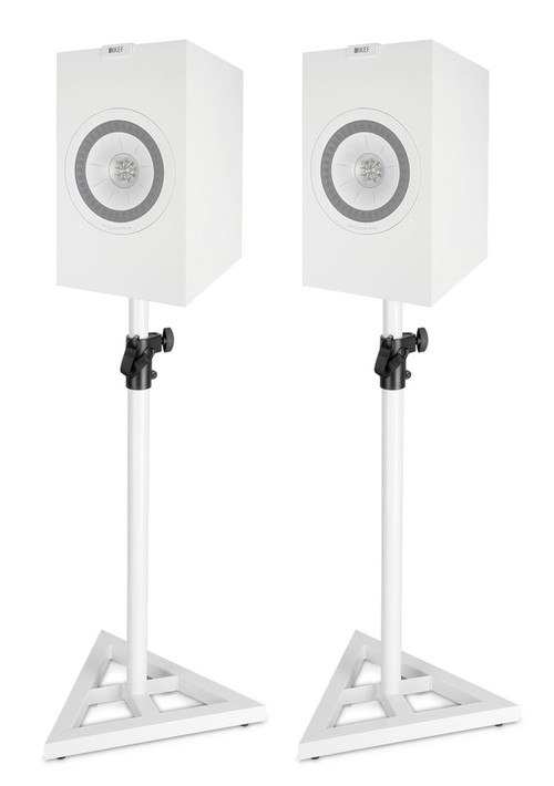 Pair White Stands w/Adjustable Height For KEF Q150 Bookshelf Speakers 54.95