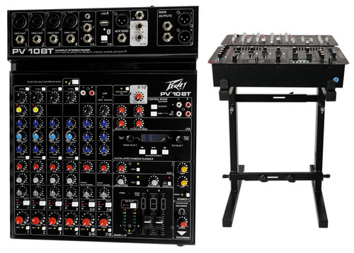Peavey PV 10BT PV10BT Pro Mixer,4 mic In,Bluetooth/USB,Compressor/Effects+Stand 349.99