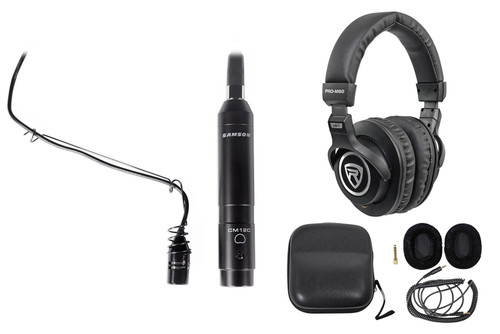 Samson CM12C Hanging Choir Microphone or Orchestra Mic + Pro Headphones ...