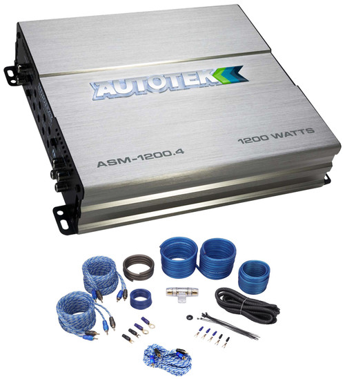 AUTOTEK ASM-1200.4 1200 Watt 4 Channel Car Audio Amplifier Class A/B ...