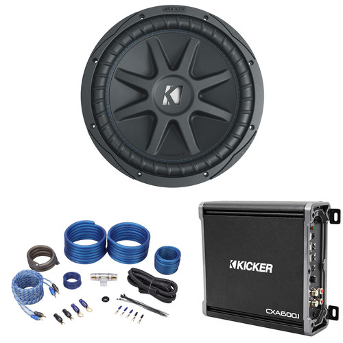 Kicker 44CVX124 Comp VX CVX 12" 1500 Watt Car Subwoofer+Mono Amplifier ...