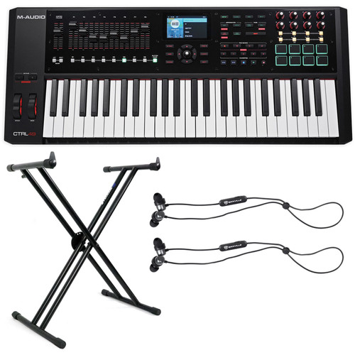 M-Audio CTRL 49 49-Key MIDI Keyboard Controller+Mackie/HUI Ctrl+Stand+Earbuds 452.95