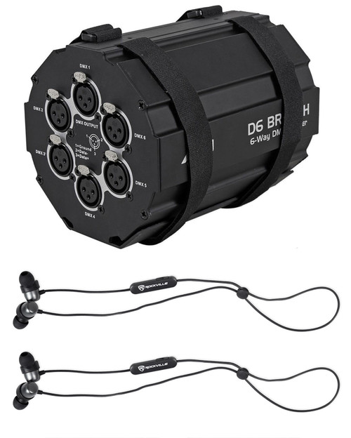 American DJ D6-Branch 6-Way DMX Splitter w/ 3-Pin DMX In/Out+(2 ...