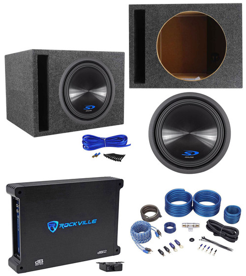Alpine Type-S SWS-12D4 12" 1500w Subwoofer+Vented Sub Box+Mono ...