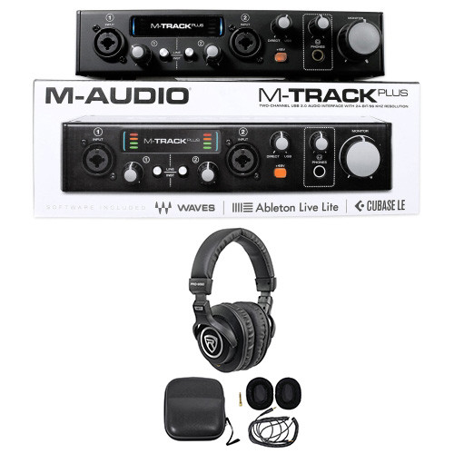 M-Audio M-TRACK PLUS 2-Ch USB Audio/MIDI Recording Interface+Studio ...