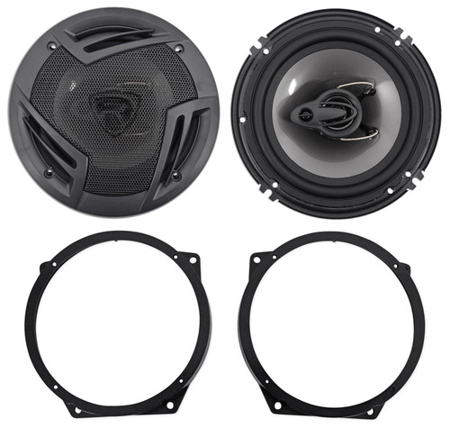 Rockville 6.5" Front Factory Speaker Replacement +Adapters For 02-08 ...