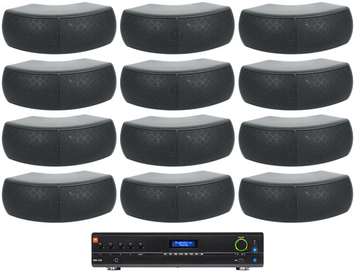 JBL VMA1120 Commercial 70v Amplifier+(12) Black Dual 4" Speakers For ...