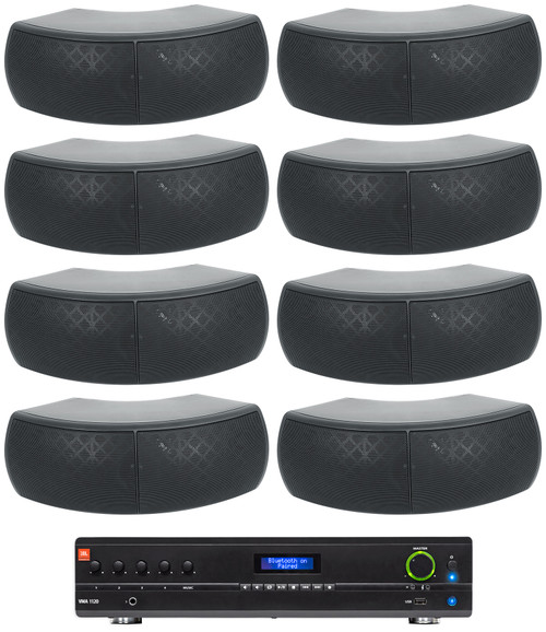 JBL VMA1120 Commercial 70v Amplifier+(8) Black Dual 4" Speakers For ...