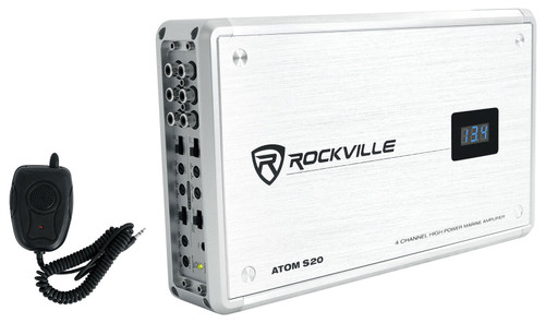 Rockville ATOM S20 Marine Bluetooth Amplifier 1600w 4 Channel/Volt ...