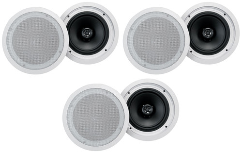 (6) Rockville HC85-16 White 8" 700 Watt In-Ceiling Home Theater ...