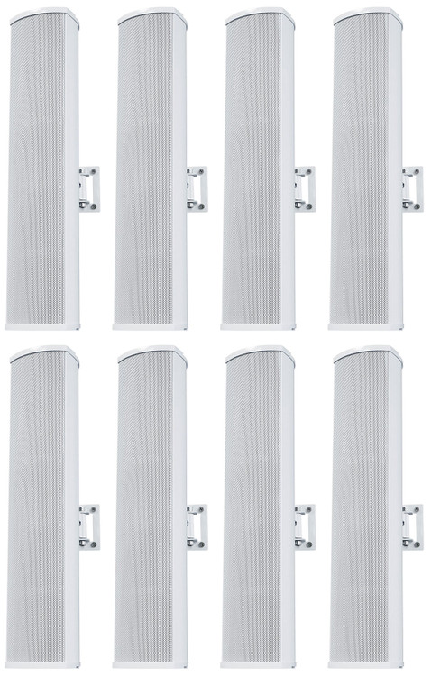 (8) Rockville WET ARRAY 4 White Line Array Speakers For church/School ...