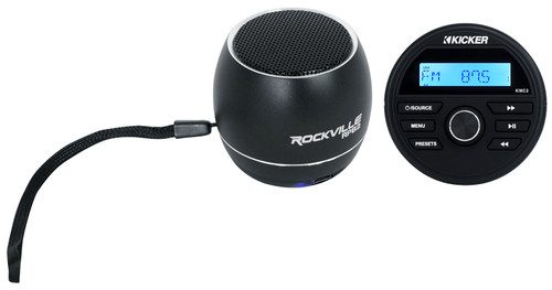 KICKER KMC2 Digital Media Gauge Receiver w/USB 4 Boat/ATV/UTV+Bluetooth ...