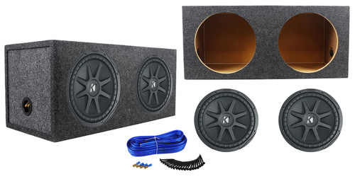 2) Kicker 44CVX124 Comp VX CVX 12" 3000w Car Subwoofers+Sealed Sub Box ...