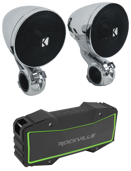 Pair Kicker 47PSM32 3" PSM Motorcycle/ATV Handlebar Speakers ...