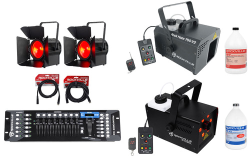 (2) American DJ Encore FR Pro Color Fresnel Beam Lights+DMX Control ...