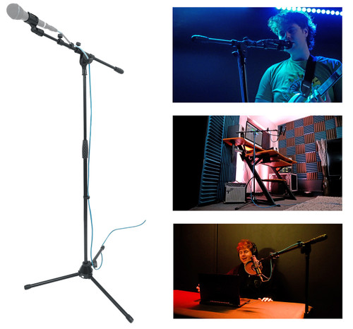 Rockville RVMIC1 v2 Pro Tripod Microphone Stand Telescopic Mic Boom ...